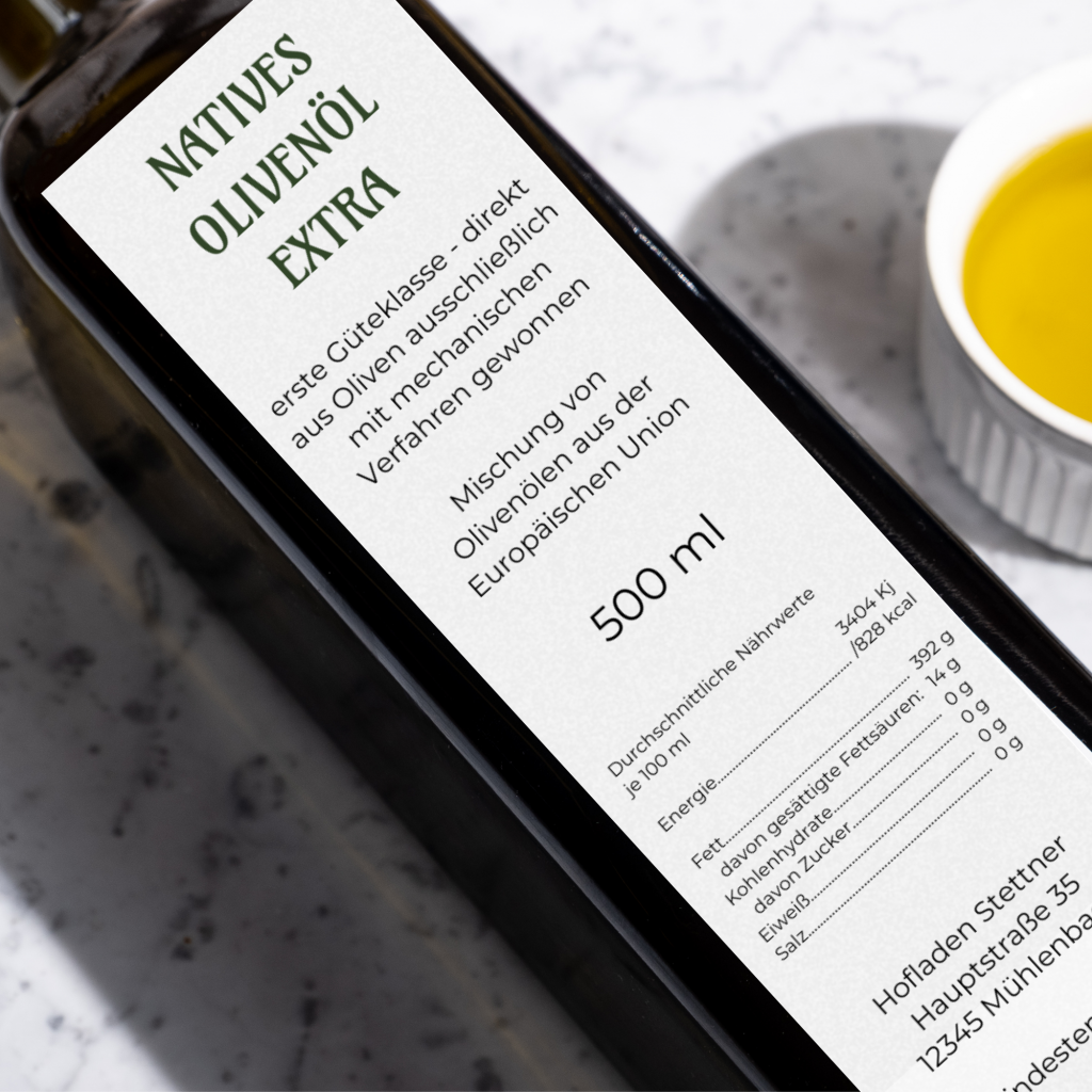 Das Olivenöl Etikett - welche Infos gehören auf das Label? - watsonLABEL